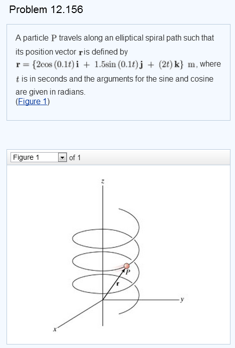 A particle P travels along an elliptical spiral path | Chegg.com