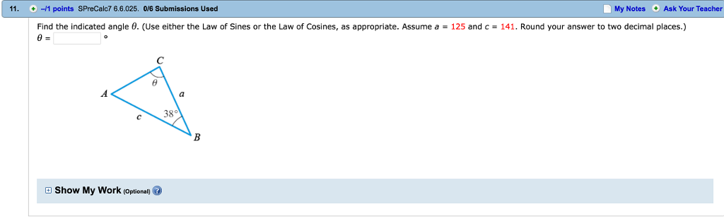 Solved Find the Indicated angle theta. (Use either the Law | Chegg.com