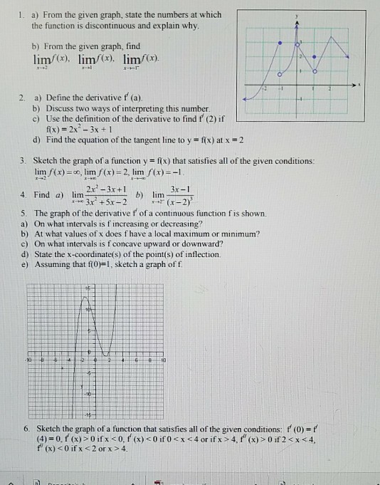 Solved 1. a) From the given graph, state the numbers at | Chegg.com