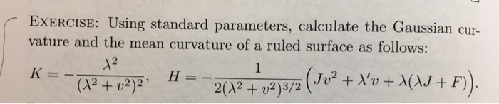 Solved Using standard parameters, calculate the Gaussian | Chegg.com