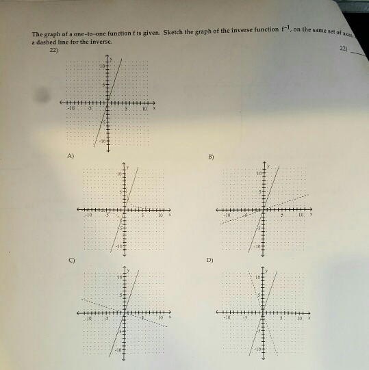 Solved The Graph Of A One To One Function F Is Given Sketch