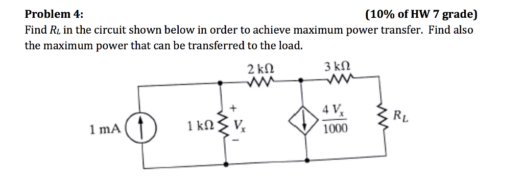 Solved Find RL in the circuit shown below in order to | Chegg.com