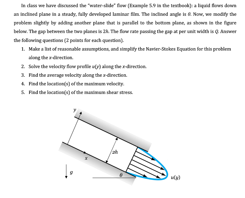 Solved In class we have discussed the "water-slide" flow | Chegg.com