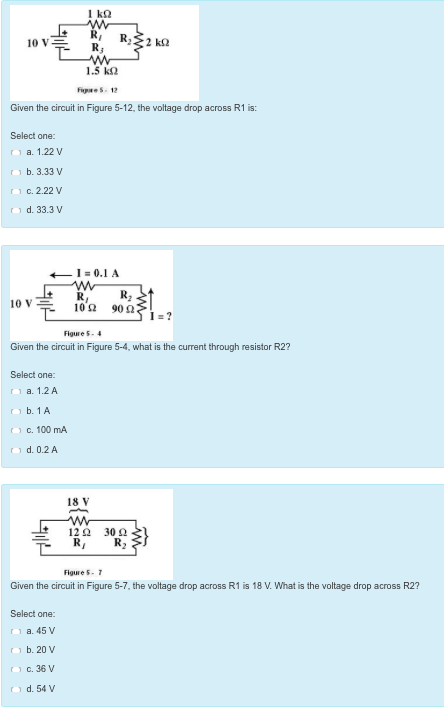 Solved Given the circuit in Figure 5-12. the voltage drop | Chegg.com