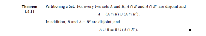 Solved Partitioning a Set. For every two sets A and B. A B | Chegg.com