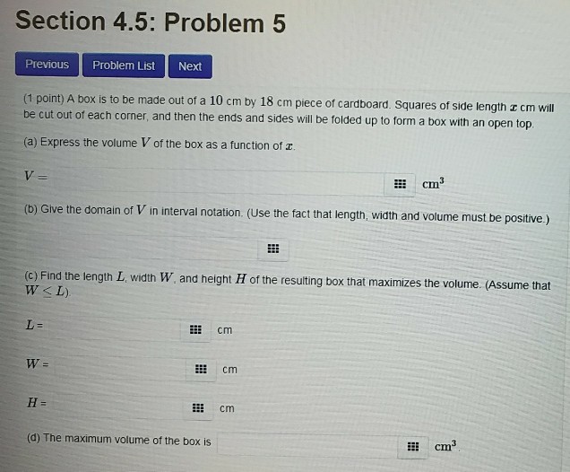 Solved Section 4.5: Problem 5 Previous Problem ListNext (1 | Chegg.com