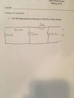 Solved Use the Superposition theorem to find V_0 in the | Chegg.com