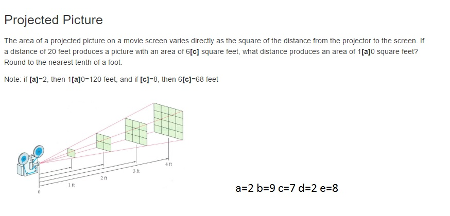 Solved The area of a projected picture on a movie screen | Chegg.com