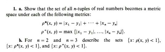 Solved 1. a. Show that the set of all n-tuples of real | Chegg.com