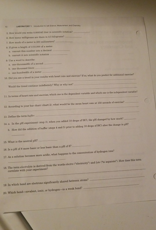 Solved EXERCISE REVIEW SECTION Introduction to Lab Science, | Chegg.com