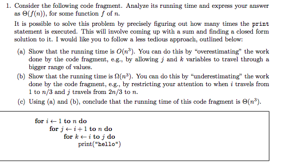 Solved 1 Consider The Following Code Fragment Analyze Its