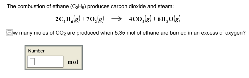 Solved The combustion of ethane (C2H6) produces carbon | Chegg.com