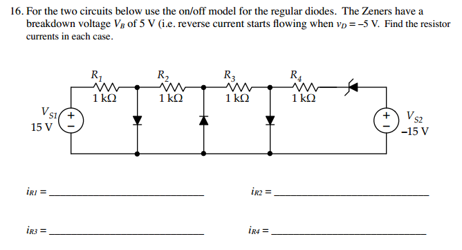 Solved For the two circuits below use the on/off model for | Chegg.com