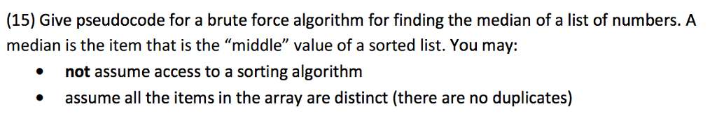 Solved Give pseudocode for a brute force algorithm for | Chegg.com