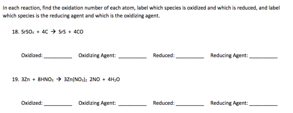Solved In each reaction, find the oxidation number of each | Chegg.com