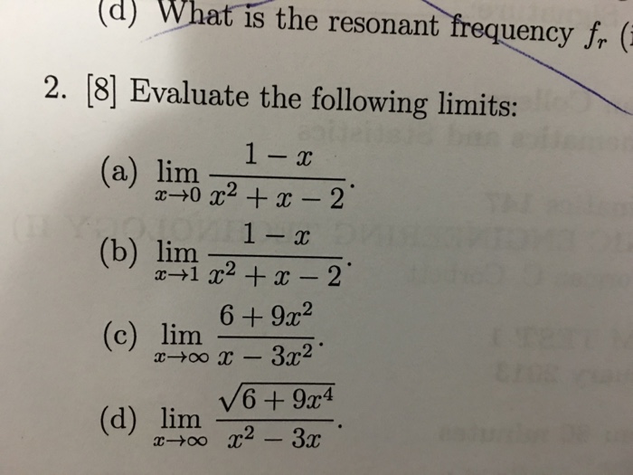 Solved Evaluate the following limits: lim_x rightarrow 0 1 - | Chegg.com