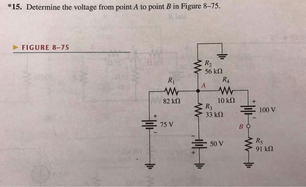 Solved *15. Determine the voltage from point A to point B in | Chegg.com