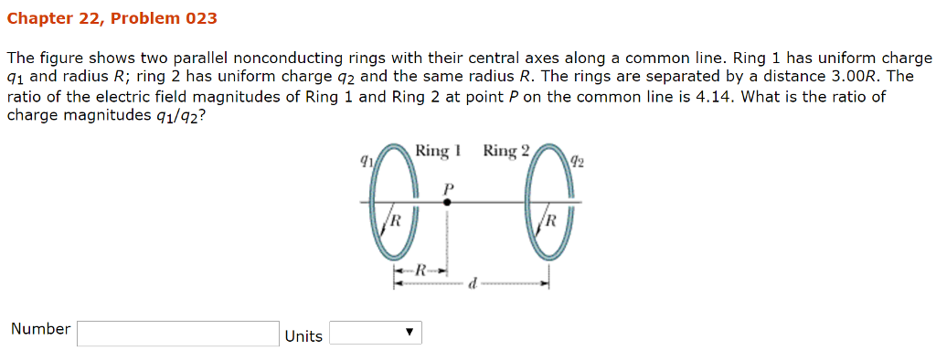 Solved The figure shows two parallel nonconducting rings | Chegg.com