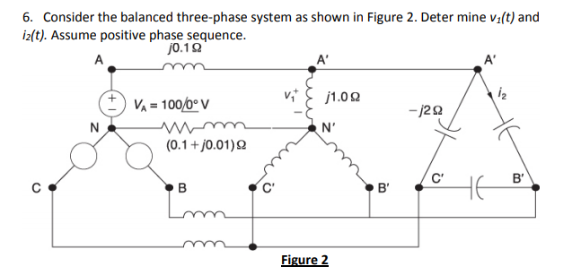Solved 6. Consider the balanced three-phase system as shown | Chegg.com