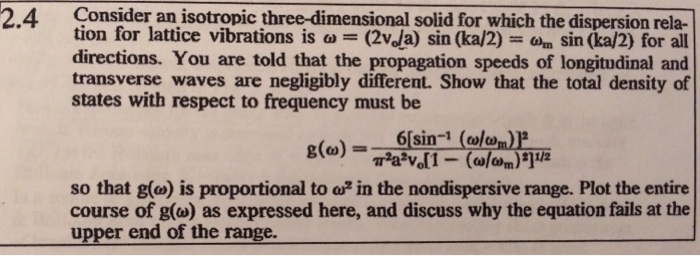 Solved Consider an isotropic three-dimensional solid for | Chegg.com