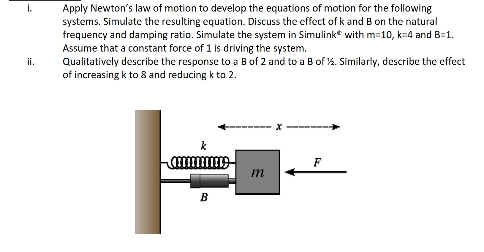 Apply Newton's law of motion to develop the equations | Chegg.com