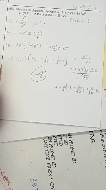 Solved Determine the directional derivative of f(x, y, z) = | Chegg.com