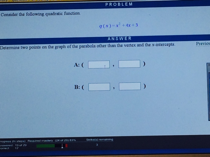 Solved PROBLEM : consider the following quadratic function | Chegg.com