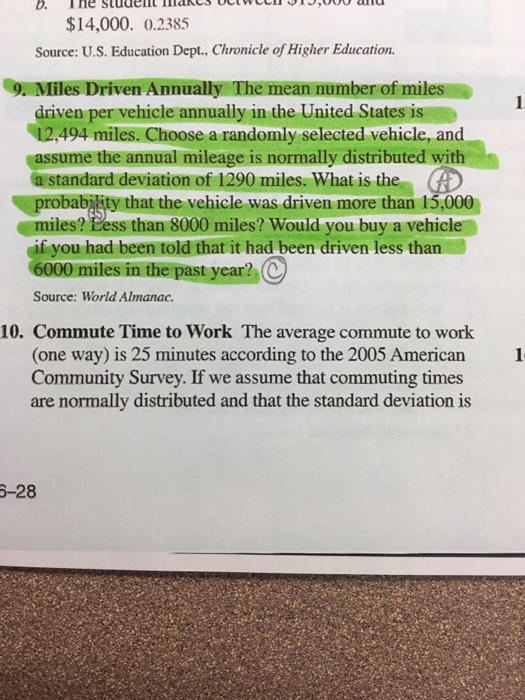 Solved Miles Driven Annually The mean number of miles driven | Chegg.com