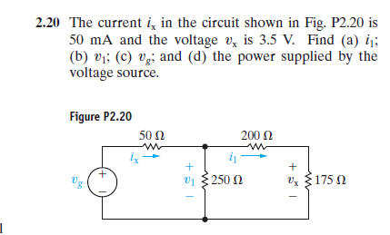 Solved 2.20 The current ix, in the circuit shown in Fig. | Chegg.com