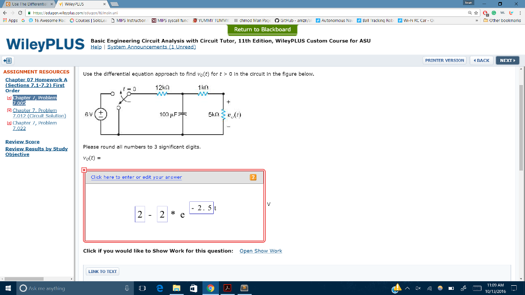 Solved: Use The Differential Equation Approach To Find V0(... | Chegg.com