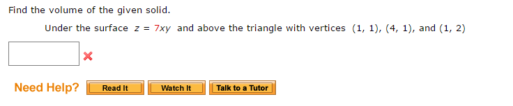 Solved Find the volume of the given solid. Under the | Chegg.com