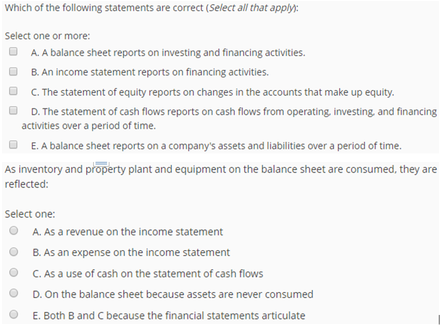 Solved Which of the following statements are correct (Select | Chegg.com