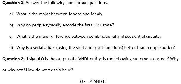 Solved Question 1: Answer the following conceptual | Chegg.com
