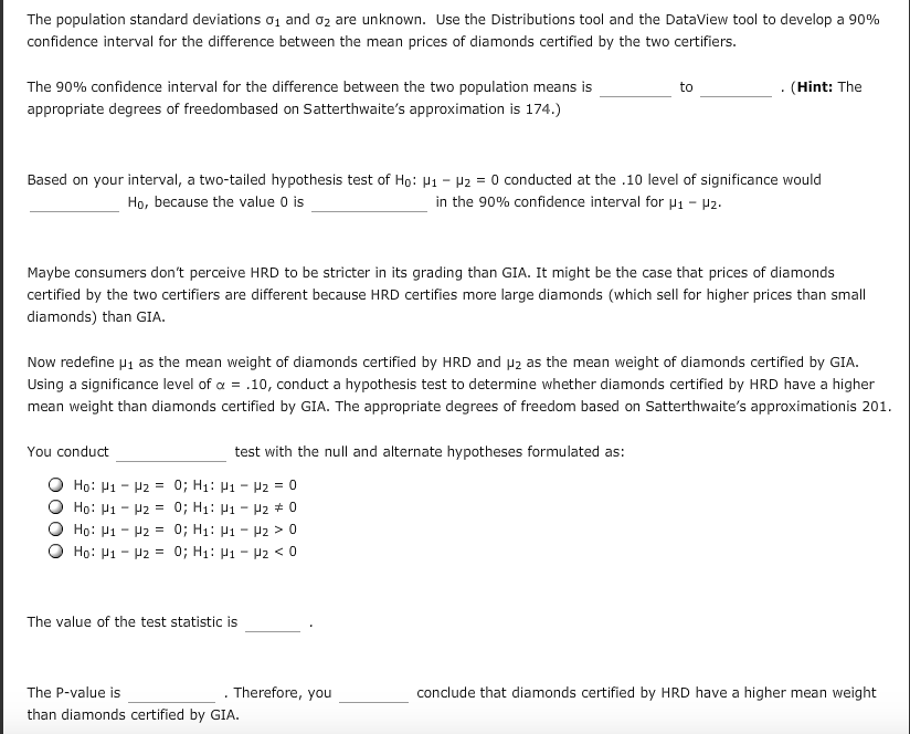 3. Comparing two population means (independent | Chegg.com