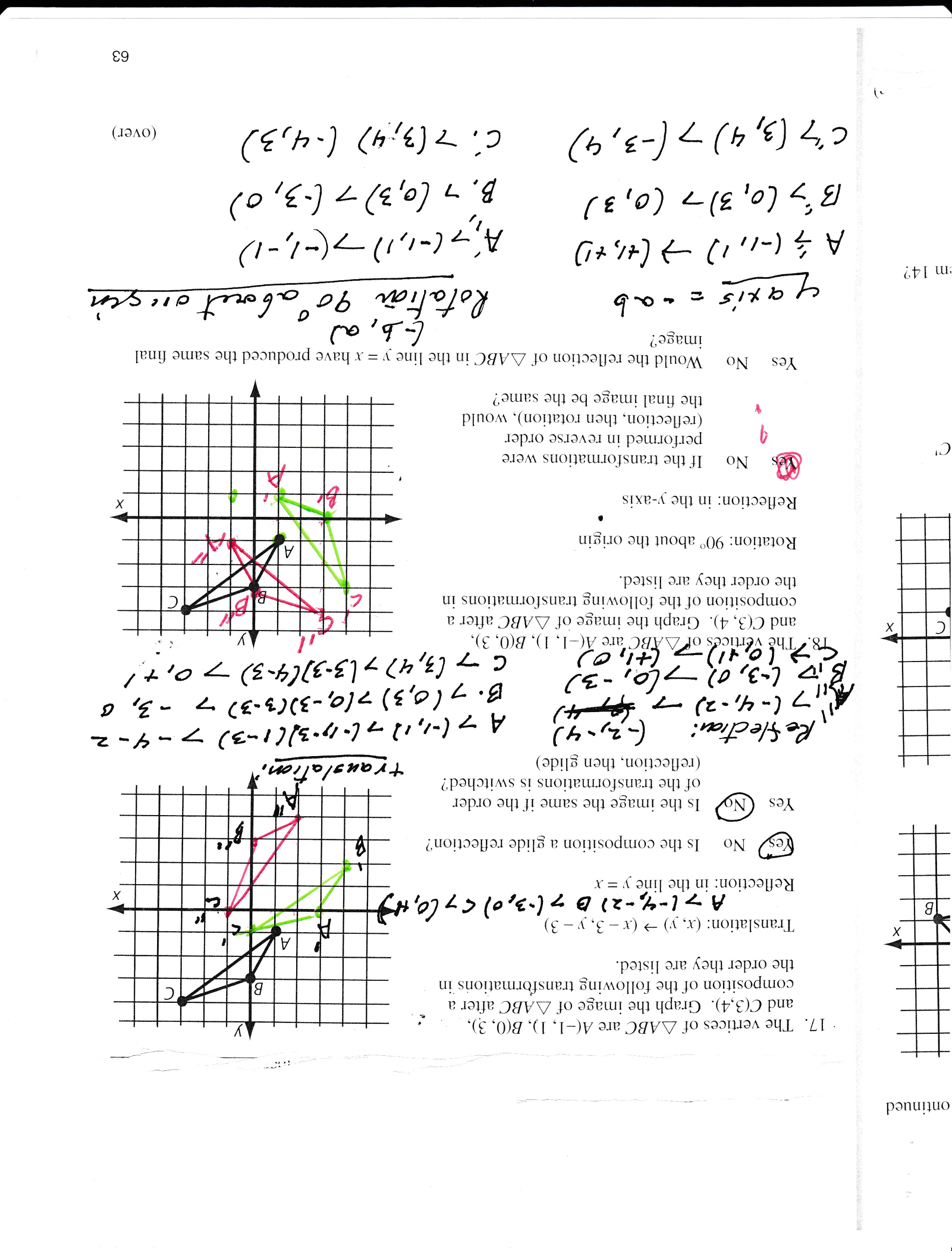 Solved The vertices of Delta ABC are A(-l, 1), B(0, 3), and | Chegg.com