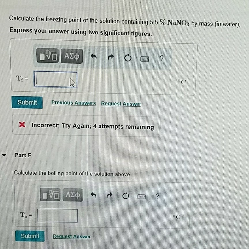 Solved Calculate the freezing point of the solution | Chegg.com