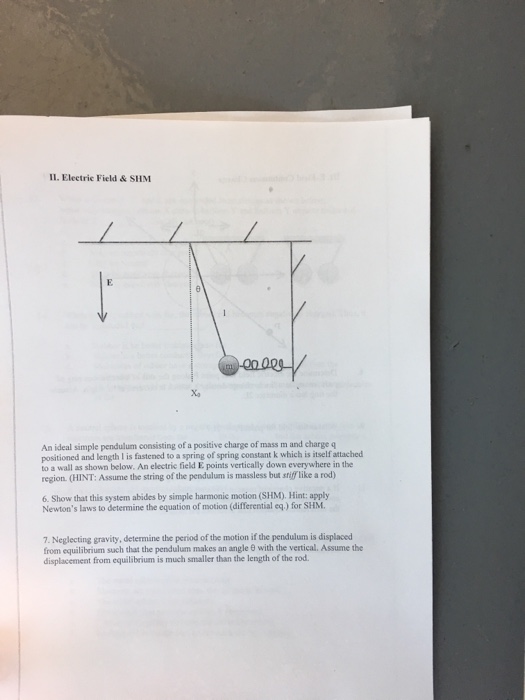 Solved An ideal simple pendulum consisting of a positive | Chegg.com