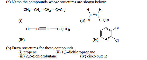 Solved (a) Name the compounds whose structures are shown | Chegg.com