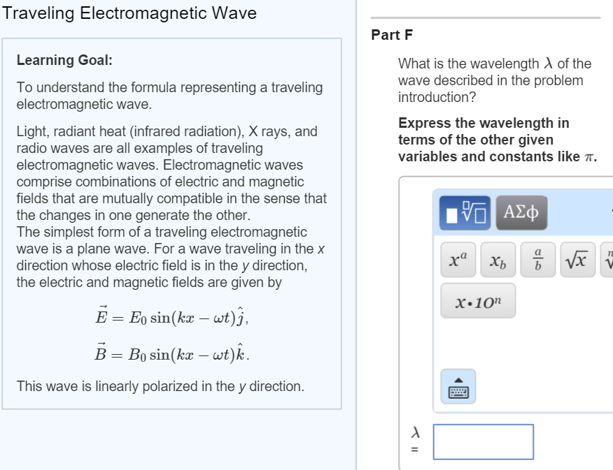Solved What is the wavelength λ of the wave described in the | Chegg.com