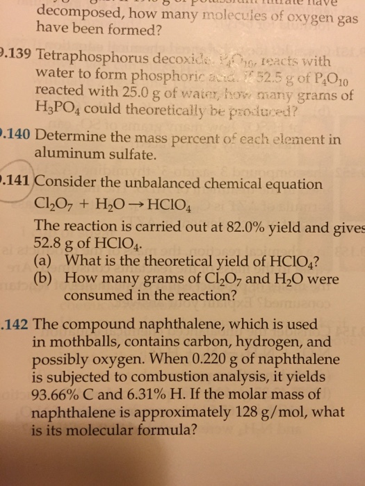 Solved Tetraphosphorus decoxide reacts with water to form | Chegg.com