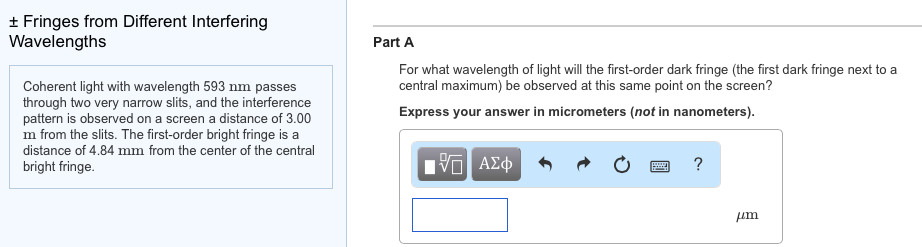 Solved Coherent light with wavelength 593 nm passes through | Chegg.com