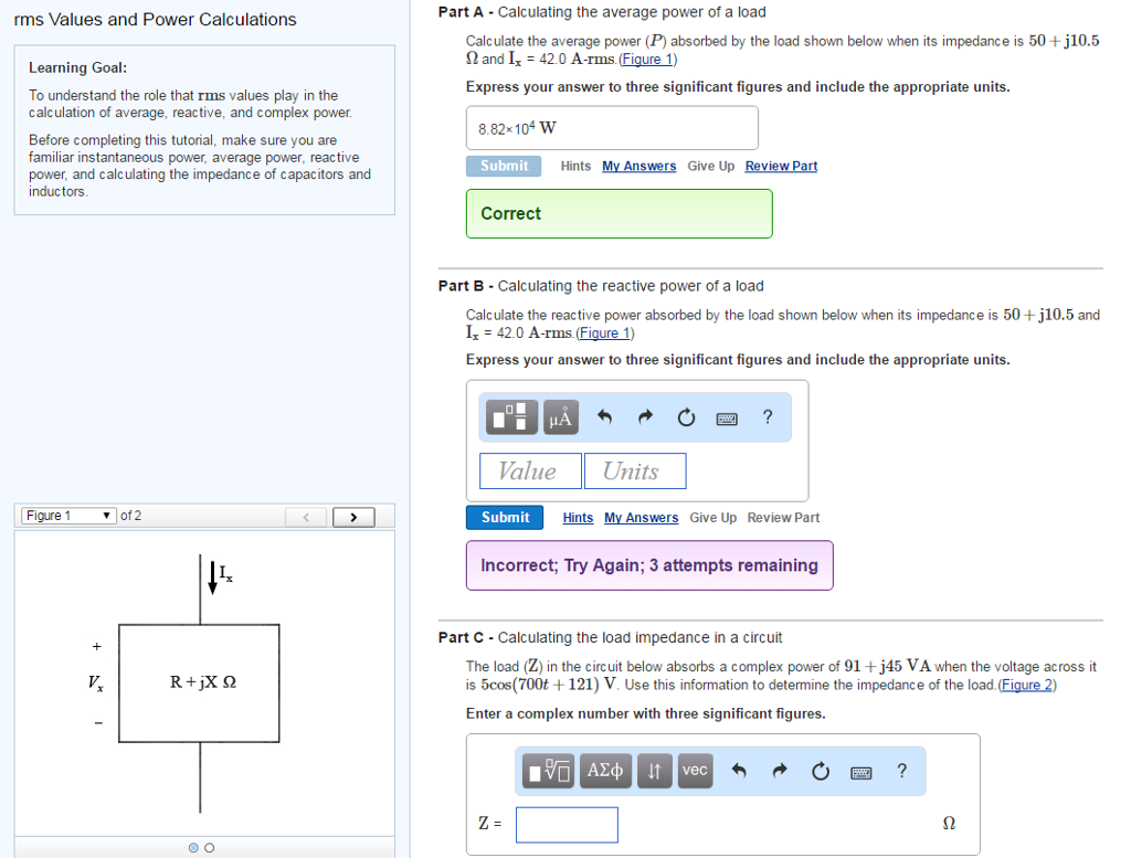 Solved rms Values and Power Calculations Learning Goal: To | Chegg.com