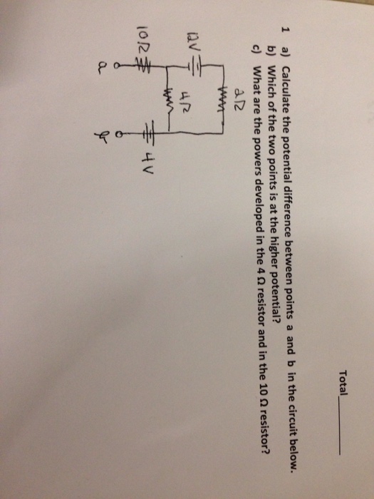 Solved Calculate the potential difference between points a | Chegg.com