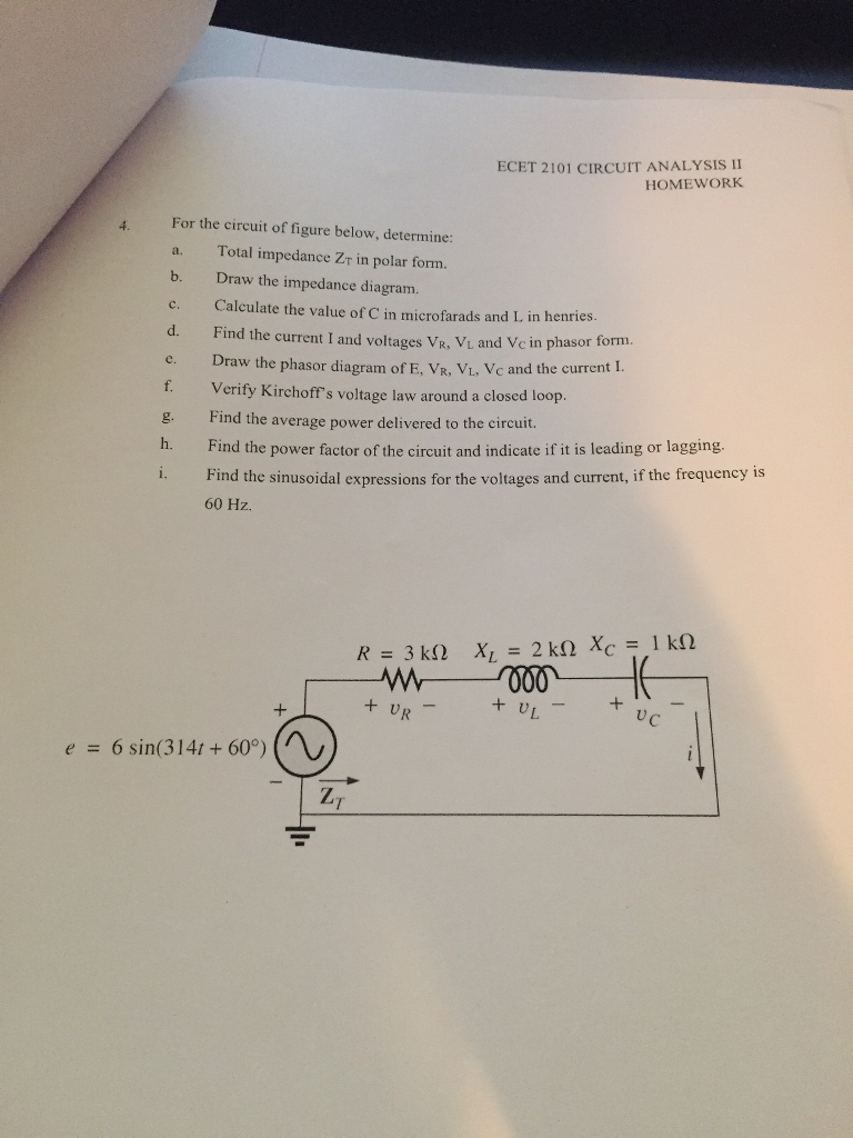 Solved ECET 2101 CIRCUIT ANALYSIS 11 HOMEWORK For the | Chegg.com