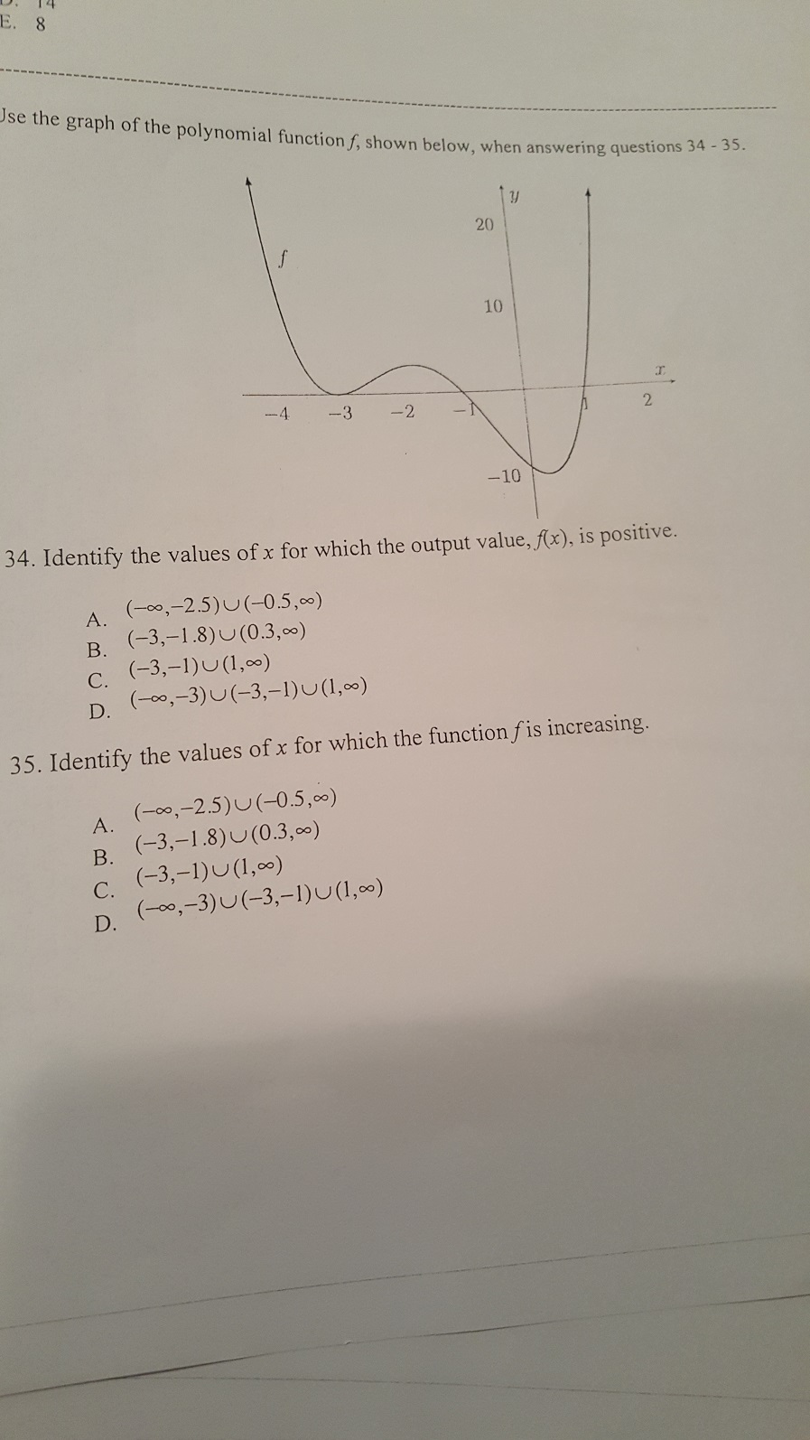 Solved Use the graph of the polynomial function f, shown | Chegg.com