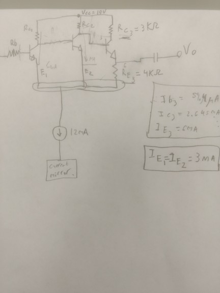 Solved using the given values, calculate rc2, rc1, rb1,. | Chegg.com