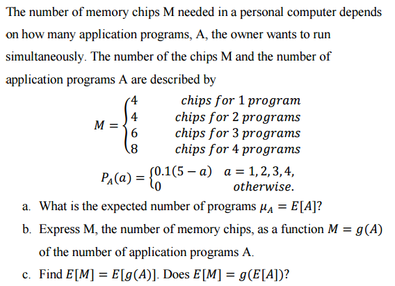 Solved The number of memory chips M needed in a personal | Chegg.com