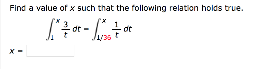 Solved Find a value of x such that the following relation | Chegg.com