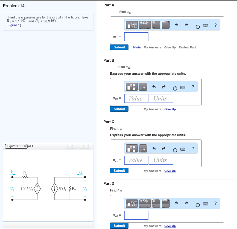 Solved Find the a parameters for the circuit in the figure. | Chegg.com
