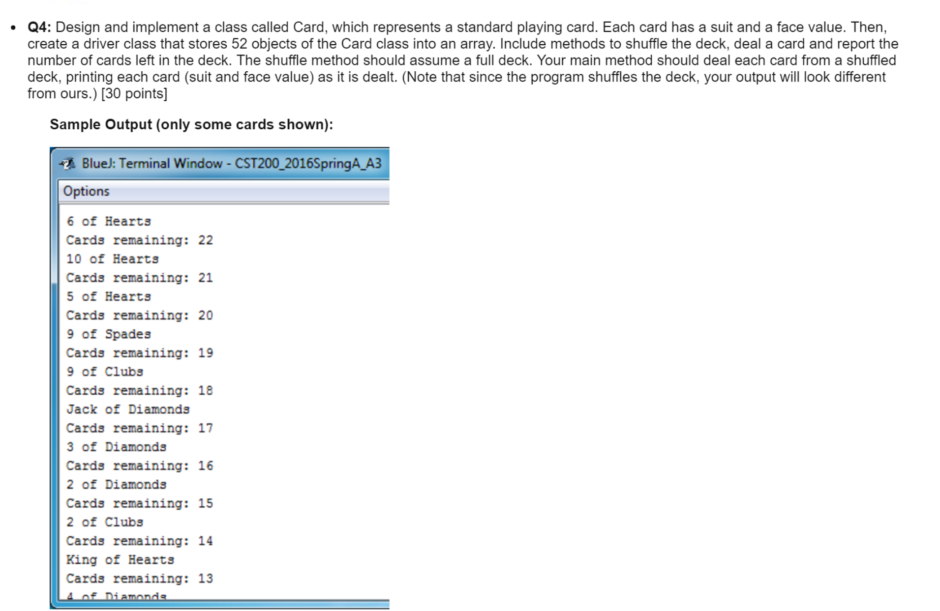 Solved Design And Implement A Class Called Card Which 